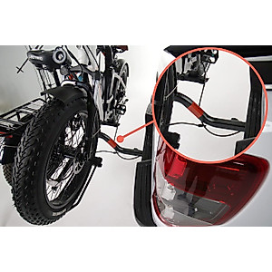 HYPERAX Special Combo - Volt RV 4X with 2X E-Bike Adapter & Steel Locking-Cable (L) -Hitch Mounted 4 Bike Rack Carrier for RV,Toad with Fits Up to 2x75lb E Bike +2X50lb Bikes with Up to 5" Fat Tire