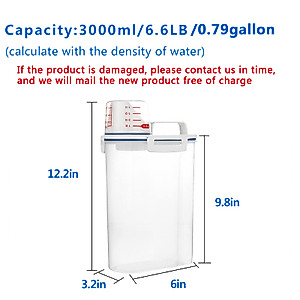 RRROOPP 4 sets 5.5 LB Rice Storage Bin Cereal Containers Dispenser with BPA Free Plastic + Airtight Design + Measuring Cup + Pour Spout - Perfect for Rice Flour Baking Supplies Pet Dog Food Storage