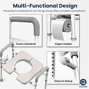 Raised Toilet Seat with Handles - Adjustable Elevated Toilet Seat Riser, 400 lbs Toilet Seat Riser for Seniors, Handicap and Disabled, FSA/HSA Eligible, Fit Any Toilet