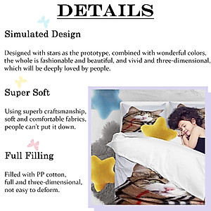 zhidiloveyou Star Pillow Plush Blue, Stuffed Star Shaped Pillow Cute Toy for Kids, 15.7 inch