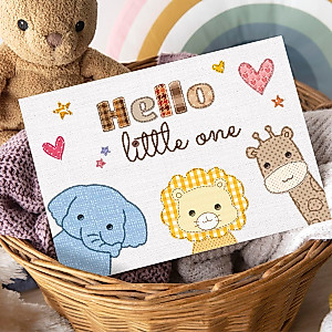 CRTURUNIQ Baby Shower Card for Girl or Boy, Welcome New Baby Cards Congratulations for New Parents, Hello Little one, Gender Reveal