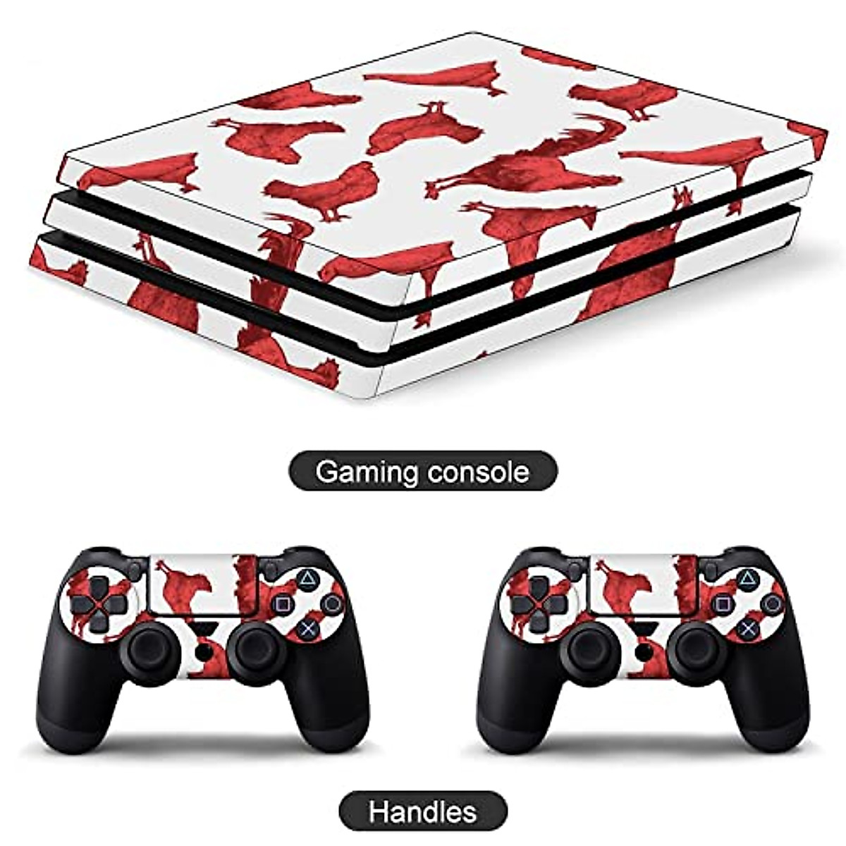 Red Hens and Cock Sticker for P-S4 Controller Full Protective Skin Cover Design Wrap Decal Sticker Compatible with P-S4 Print