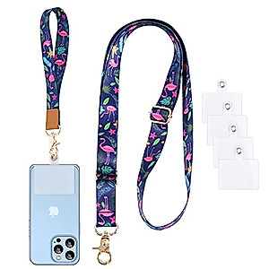 Phone Lanyard,Universal Phone Cross body Straps and Wrist Straps Set,Adjustable Shoulder Neck Lanyard for Keys, Key chain,Phone Case ID Badge, Phone Wallet,Compatible with Most phones （bird）