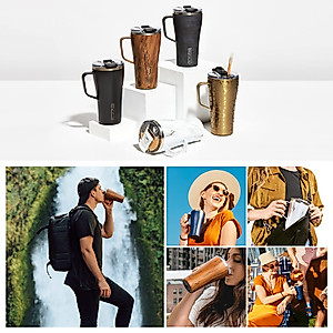 BrüMate Toddy 22oz 100% Leak Proof Insulated Coffee Mug with Handle & Lid - Stainless Steel Coffee Travel Mug - Double Walled Coffee Cup (Glitter Charcoal)