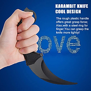 TOPOINT 2 Packs Karambit Knife CS Game Knife, Fixed Blade Knife with Sheath and Cord Karambit Knife for Hunting Camping, Field Survival,Collection (Red Black)