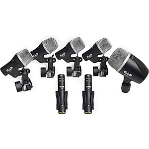 CAD Stage 7 Drum Microphone Pack with Short Tripod Microphone Stand & 7 x XLR Cable Bundle