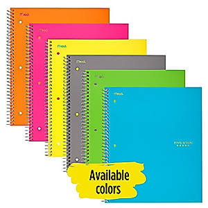 Five Star Spiral Notebook, 3 Subject, College Ruled Paper, 150 Sheets, 11" x 8-1/2", Yellow (73497)