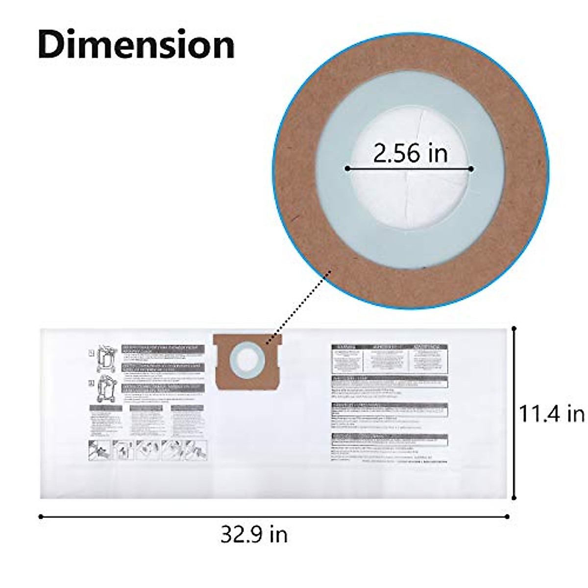 KEEPOW 9 Pack Shop Vacuum Bag Replacement Compatible with Vacmaster 5 to 6 Gallon Wet Dry Vacuum, Part # VDBS