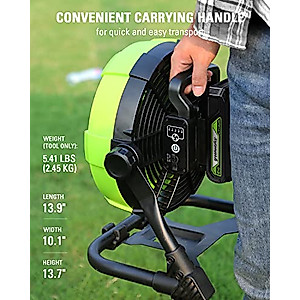 Greenworks 40V 10" (5-Speed) Fan (785 CFM), Hybrid (AC / DC), Battery Not Included