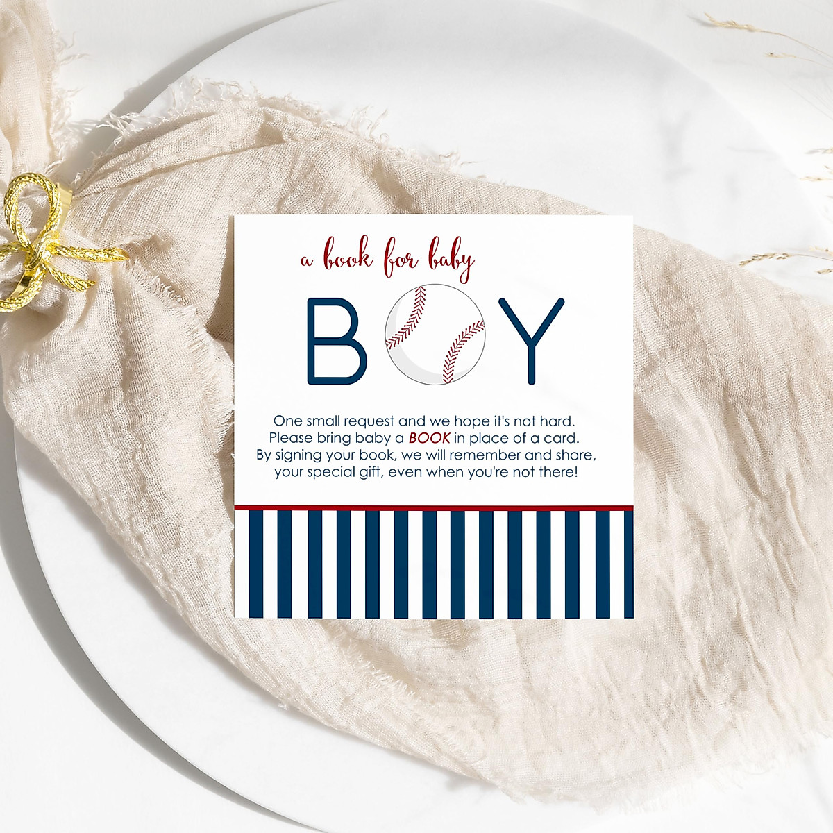 Baseball Books for Baby Shower Cards, Invitation Inserts Boys Book Request, Bring Book Instead of Cards Poem, Cute Storybook-Theme Ideas, 25 Pack