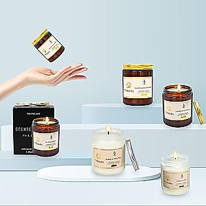 TTRWIN Jasmine & Ylang Ylang Scented Candle, 200g, 50H Long Burning, Oriental Fragrance, Glass Jar Candles, Natural Soy Wax & Essential Oil, Gift for Women, Christmas, Mother's Day, Valentine
