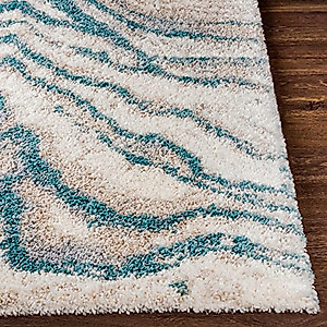 Mark&Day Area Rugs, 8x10 La Grange Modern Aqua Area Rug, Blue/Grey/Beige Carpet for Living Room, Bedroom or Kitchen (7'10" x 10')