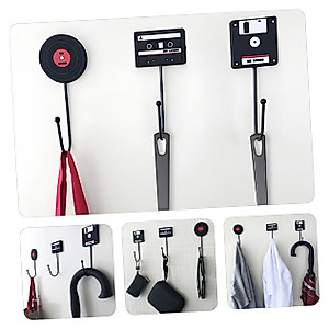 Zerodeko 3pcs Home Decoration Shower Room Towel Hooks Decorative Wall Hooks Adhesive Wall Hook Music Coat Hooks Magnetic Tape Household Key Hanger Soft Rubber Vintage Key Holder