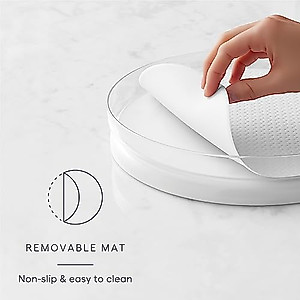 YouCopia FridgeView Fridge Turntable with Mat, Lazy Susan Organizer for Refrigerator Storage, 11” , White