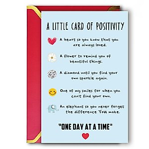 Ziwenhu Lovely Positivity Inspirational Card Gifts for Best Friends, Humor Positive Affirmation Cards for Women Men, Funny Encouragement Greeting Cards for Kids, Self Confidence Card