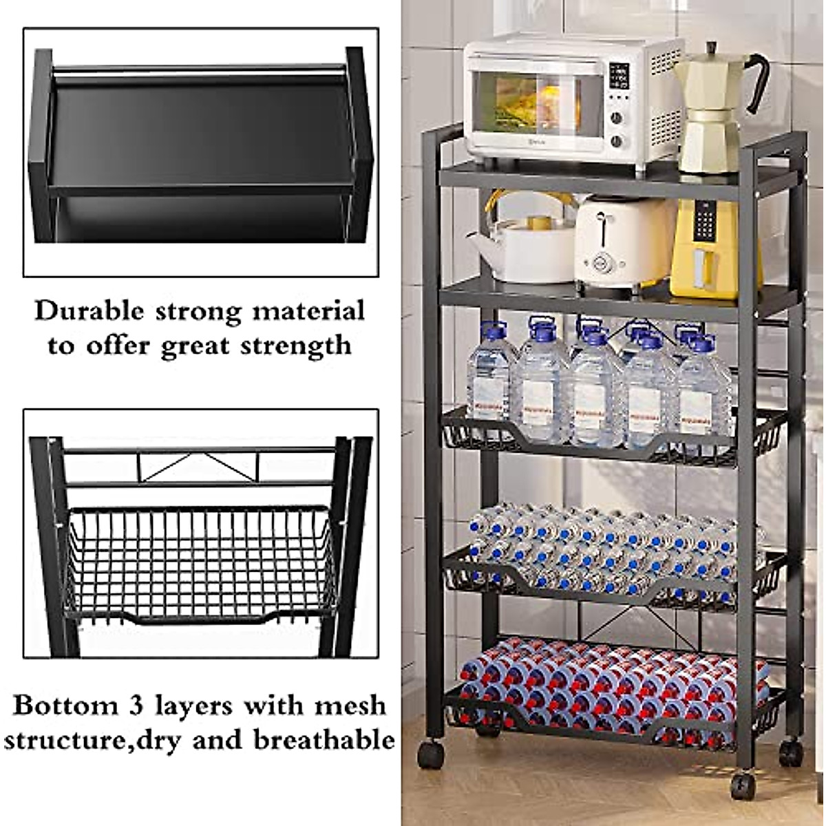 COVAODQ 5-Shelf Storage Shelf Wire Shelving Unit Metal Shelves Unit Storage