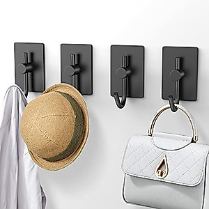 WUIVIUT Wall Hooks Towel Hanger Heavy Duty, Adhesive Hooks Stick on Wall for Bathroom Kitchen Door Cabinet, Towel Holders for Hanging Coat Clothes Key Robe