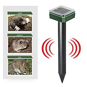 LIGHTSMAX Mole Repellent Mole Repeller Solar Powered Gopher Repellent Ultrasonic Vole Repellant Gopher Repellent Rodent Deterrent No Mole Traps Killer Harm to Your Lawn Yard (8)