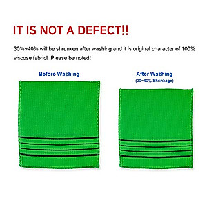 [Variety Pack] Korean Asian Exfoliating Washcloth - Scrubbing Cloth for Removing Dead Skin Callus, Cleaning Pores and Reducing Acne Breakout, Reusable (Green 4pcs + Red 4pcs)