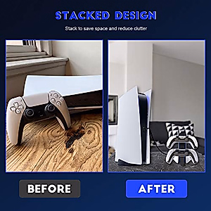 NexiGo PS5 DualSense Controller Charger Special Edition, Wireless Controller Charging Station with Dual USB C Ports, Dual USB Fast Charging Dock for Sony Playstation 5 Dualsense Controller