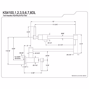 Kingston Brass KS4102DL Concord Pot Filler, Polished Brass