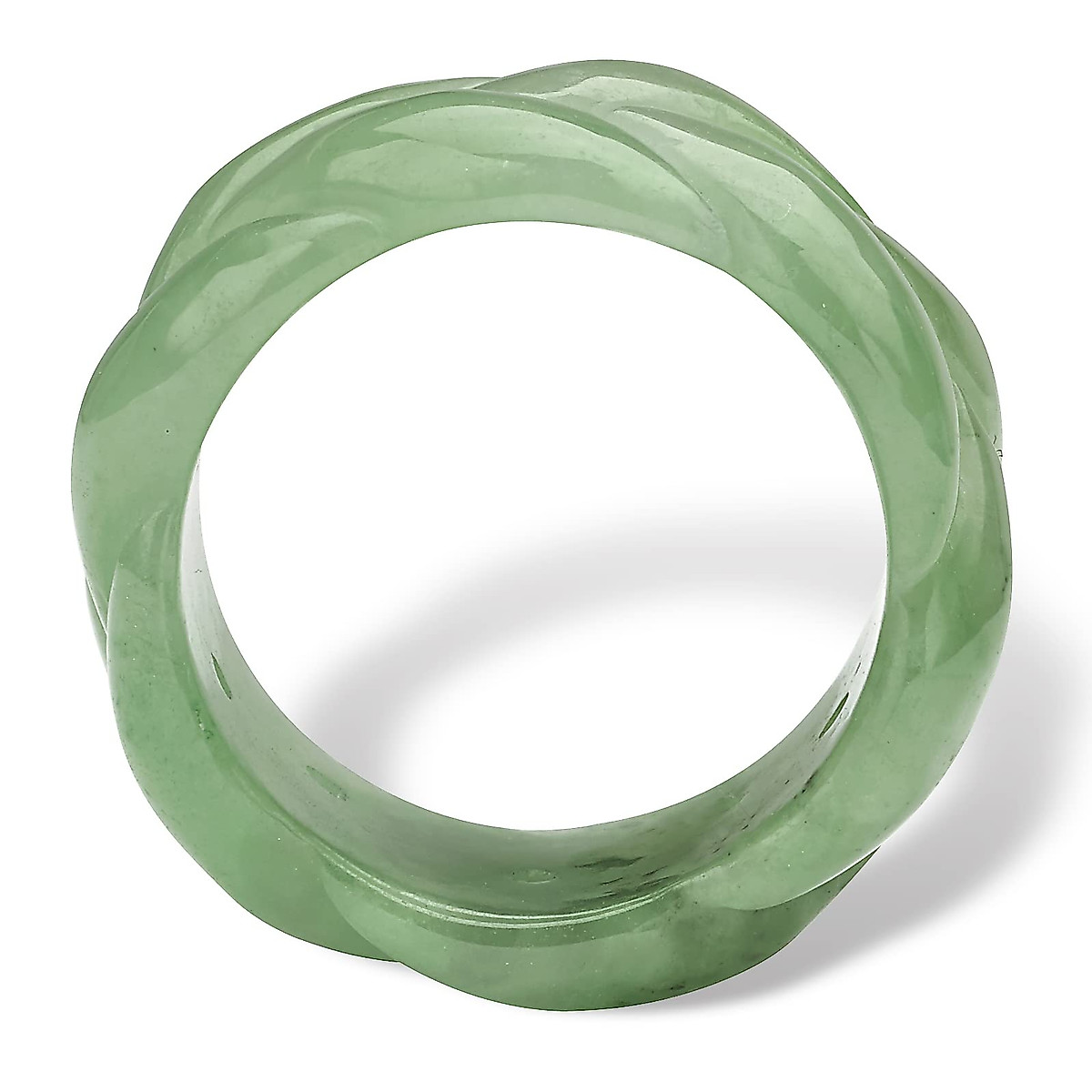 PalmBeach Genuine Green Jade Braided Eternity Ring Sizes 6-12 Size 6