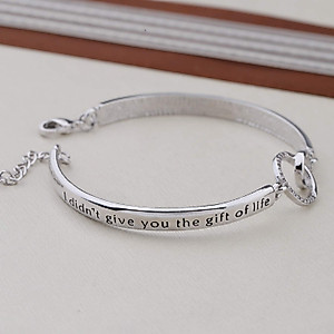 Gzrlyf Stepdaguther Bracelet Bonus Daughter Gifts for Daughter in Law Stepdaughter Wedding Gifts I Didn't Give You the Gift of Life Life Gave Me the Gift of You (White Gold)