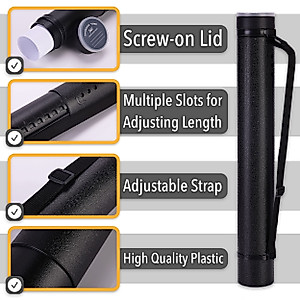 Mr. Pen- Poster Tube, Black, Extendable Poster Tube with Strap, Poster Carrying Case, Telescoping Tube, Art & Poster Transport Tubes, Poster Tubes for Storage, Poster Holder Tube, Blueprint Tube