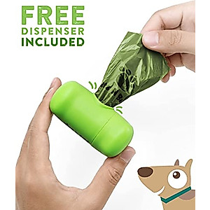 Pets N Bags Dog Poop Bags, Dog Waste Bags, Biodegradable Unscented Refill Rolls, Includes Dispenser