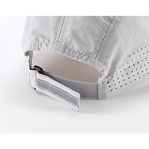 Connectyle Unisex Quick Dry Outdoor Sports Hat for Men Women UPF 50+ Cooling Run Cap Adjustable Baseball Fit Cap Light Grey