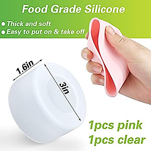 AIERSA 2Pcs Silicone Boot Sleeve for Stanley Quencher 40oz 30oz Tumbler with Handle,for IceFlow 20oz 30oz,Protective Water Bottle Cup Bottom Bumper Cover for Stanley Tumbler Accessories, Clear & Pink