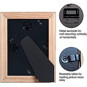Yaetm 5x7 Rustic Picture Frame, Solid Wood Frame with High Definition Real Glass, Distressed Photo Frames for Table Top & Wall Mounting Display, Weathered Gray, Set of 2