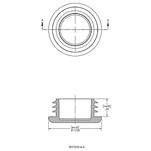 Caplugs 99395196 Plastic Plug for Round Tubing. CCF-1 3/4-10-14, PE-LD, to fit Round Tube Size OD1.750" Wall Thickness, Black (Pack of 40)