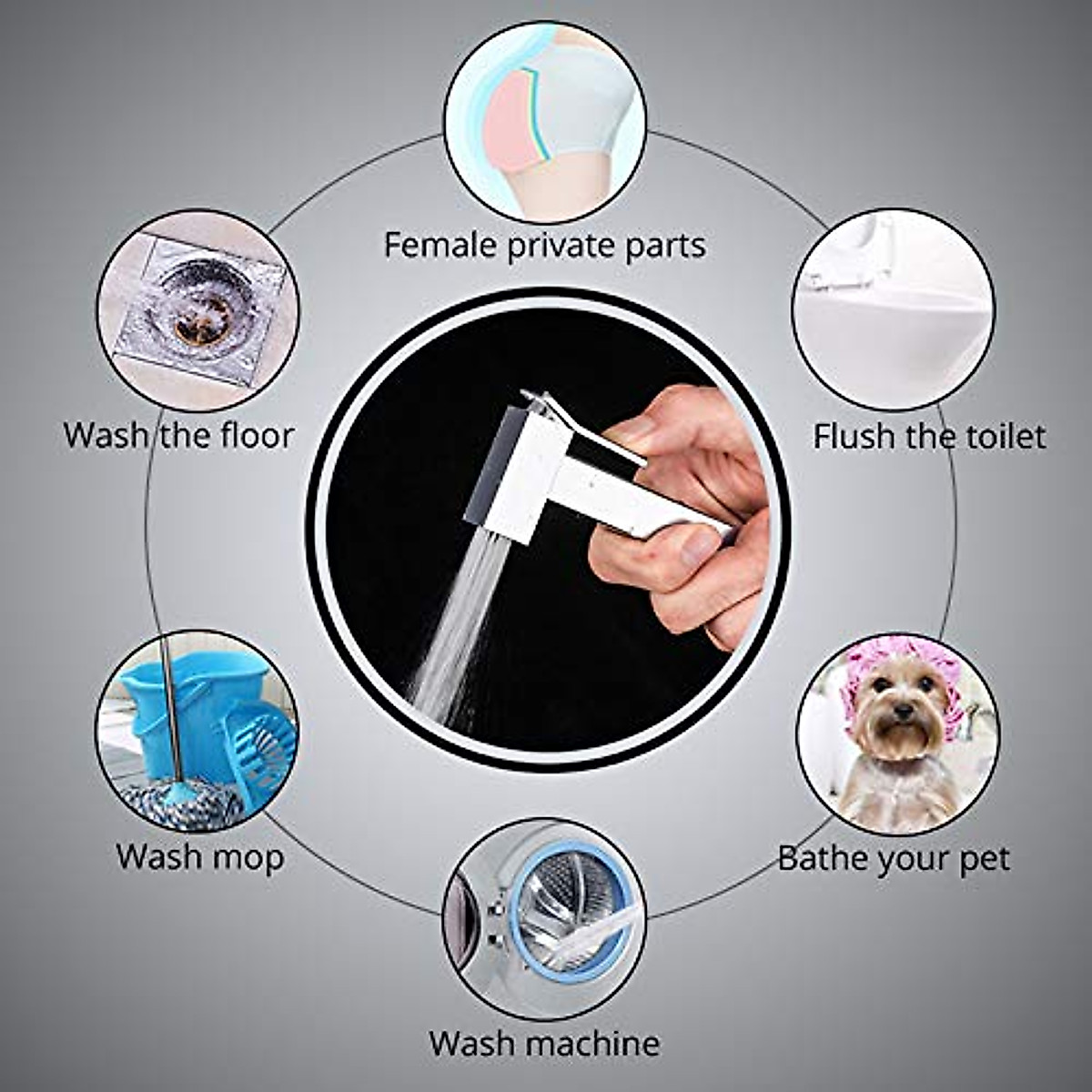 MINJING Bathroom Bidets Faucet Chrome, Toilet Bidet Mixer Anal Cleaning Muslim Shower Bidet Faucet, Baby Cloth Diaper Sprayer