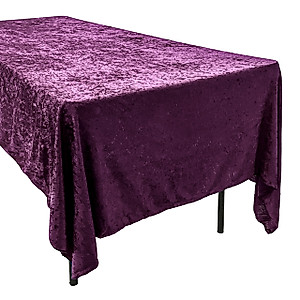 AK TRADING CO. Lush Panne Velvet Tablecloth - 60 x 102 Inch Rectangular Table, Plum