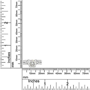 SAVEARTH DIAMONDS Sterling Silver Center 1.5ct 7.5MM G-H Color Round Cut Moissanite Lab Created Diamond Engagement Wedding Ring Bridal Set 2 Pieces Ring Size-6