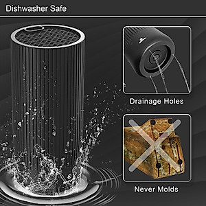 Knife Set, Brewin Kitchen Knife Set, Knives Set for Kitchen, Universal Knife Block, Utility Knife Block Set, Kitchen Essentials, New Home Essentials, Apartment Essentials, Dishwasher Safe, All Black