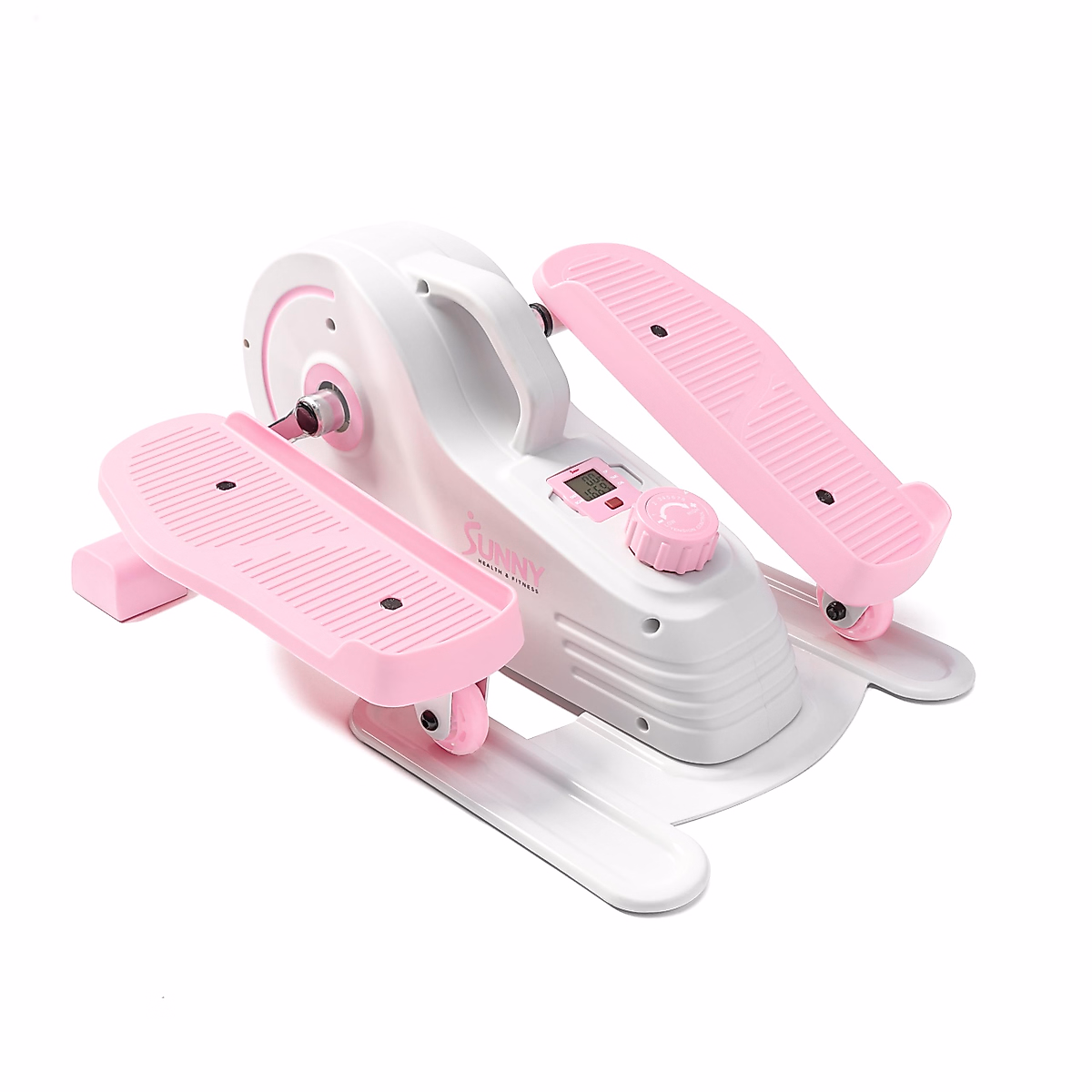 Sunny Health & Fitness Pink Fully Assembled Magnetic Under Desk Elliptical Peddler, Portable Foot & Leg Pedal Exerciser- P2030