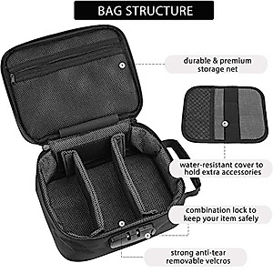 Storage Bag Organizer Case with Combination Lock 9.2 x 7.2 x 3.7 Inch Medicine Lock Box Safe Bag for Travel Storage
