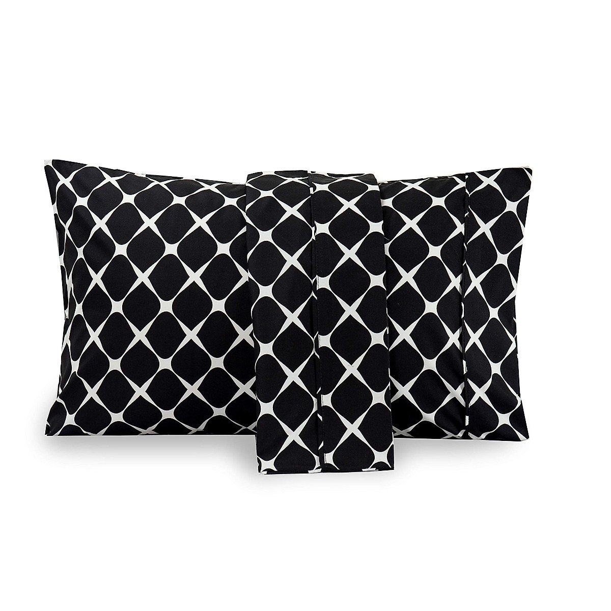 Elegant Comfort Luxury Ultra-Soft 2-Piece Pillowcase Set - 1500 Premium Hotel Quality Microfiber Double Brushed - Wrinkle Resistant, Standard/Queen, Bloomingdale Pattern Black