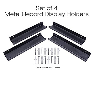 EXCELLO GLOBAL PRODUCTS Metal Record Holder Shelf 4-Pack