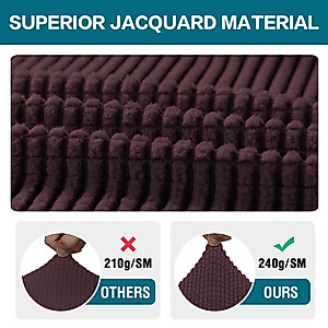 Turquoize Stretch Armrest Covers for Chairs and Sofas Couch Arm Covers for Sofa Spandex Jacquard Armrest Covers Anti-Slip Furniture Protector Washable Armchair Slipcovers for Recliner Set of 2, Brown