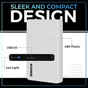 Portable External Hard Drive 500Gb USB 3.0 High-speed data transfer 2.5 Inches HDD Storage expansion & Backup Drive Compatible with Computer, Laptops, gaming accessories, Xbox, PS4, PS5 (White)