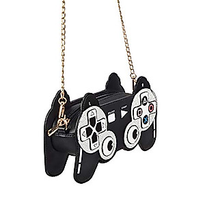 USTYLE Gamepad Shaped Crossbody Bag, Fashionable Novel Unique Girl Women Shoulder Bag with Chain Strap (black)