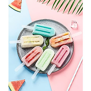 Silicone Popsicle Molds 4 Pieces Ice Pop Molds for Toddlers Reusable Dishwasher Safe Multicolour