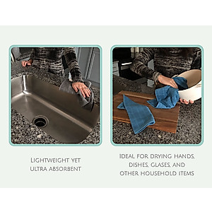 THE FIREFLY COLLECTION Kitchen Towel Set, 4pk - Lightweight, Ultra Absorbent Kitchen Towels Perfect for Your Wiping, Cleaning & Drying Needs with Soft, Sustainable Fibers - Granite Grey