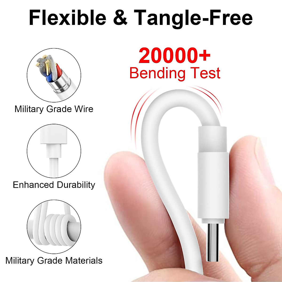 USB Type C Cable [4 Pack 3+3+6+6FT] 5A Fast Charging Data Cable, USB A to Type C Charger Cord for Samsung Galaxy S23 S22 S21 S20 S10 Plus Note 10 LG Google Pixel Moto etc