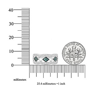 Dazzlingrock Collection 0.35 Carat (ctw) Sterling Silver Round Blue & White Diamond Vintage Wedding Band 1/3 CT, Size 5.5