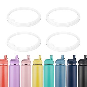 BOSORIO 4 Pack Gaskets Compatible with TAKEYA Actives Straw Lid Water Bottle 14oz 16oz 18oz 22oz 24oz 32oz 40oz, Replacement Rubber Seals Part for Straw Lid(Not for Spout Lid)