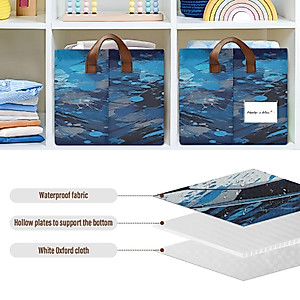 SPRIPORT Cartoon Soccer Ball Foldable Storage Cube for Shelves Fabric Storage Bin with Metal Frame & Double Handles Large Storage Box for Organizing Books Clothes Blankets Toys